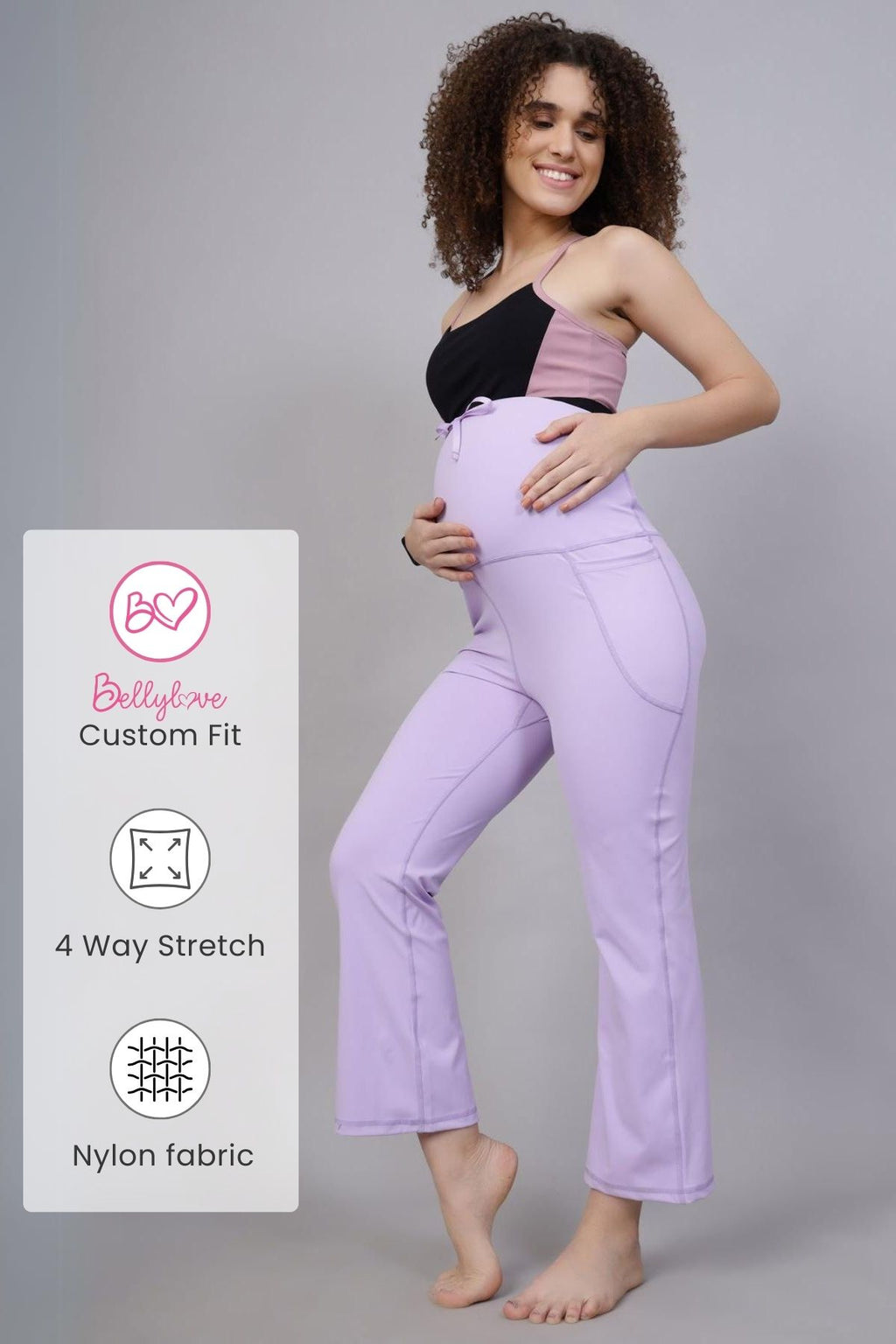 Full Bump-Coverage Lavender Flair Maternity Pants – House Of Zelena™